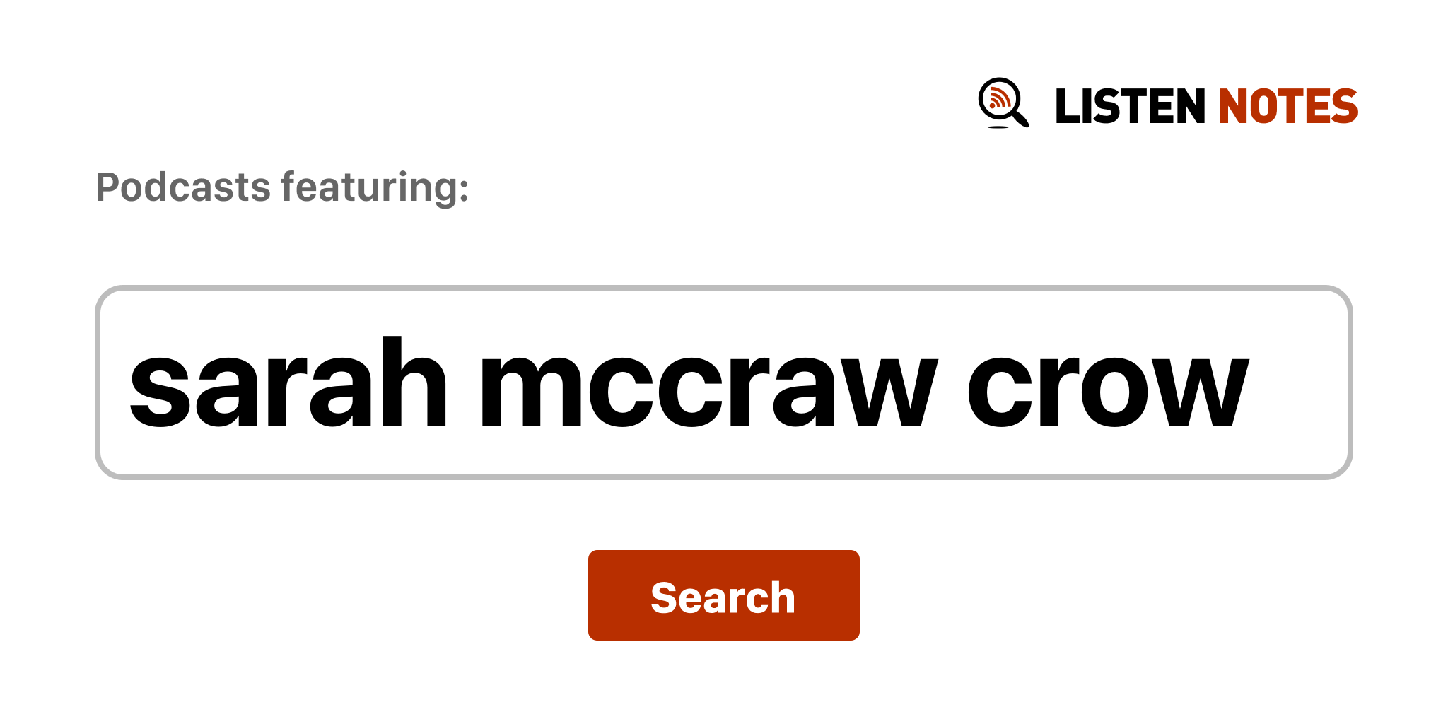 Sarah Mccraw Crow - Top podcast episodes